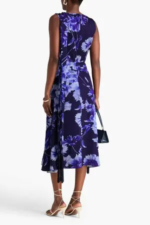 Erdem Floral-print Satin Midi Dress