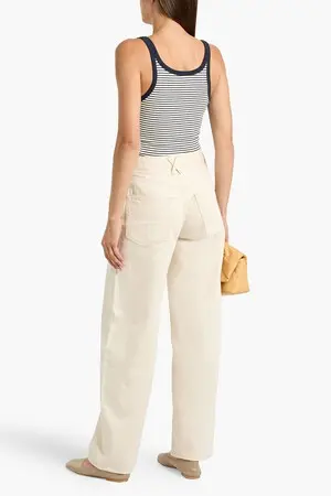ALEX MILL Striped Cotton-blend Jersey Tank - Navy
