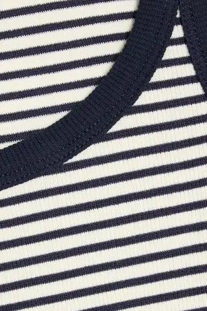 ALEX MILL Striped Cotton-blend Jersey Tank - Navy
