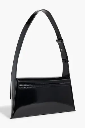 FERRAGAMO Glossed Leather Shoulder Bag