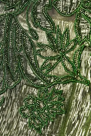 Oscar De La Renta Cape-effect Embellished Silk-blend Lamé Gown
