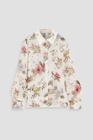 Women's White Floral Shirts