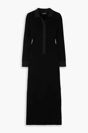 TOM FORD Wool-blend Midi Dress - Black