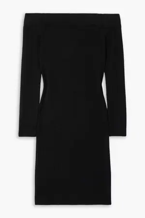 TOM FORD Off-the-shoulder Cashmere And Silk-blend Dress - Black