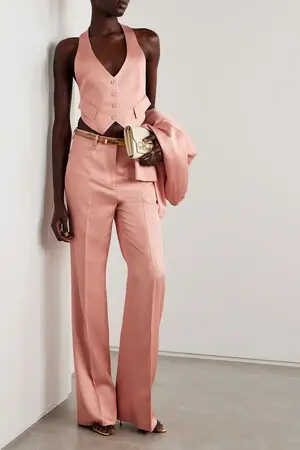 TOM FORD Open-back Silk And Wool-blend Twill Vest
