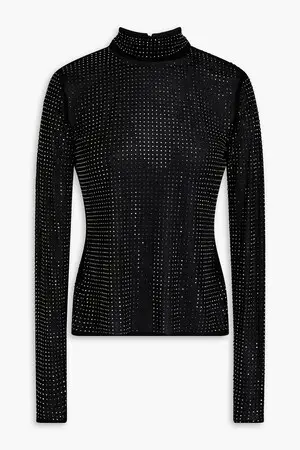 Simkhai Crystal-embellished Jersey Turtleneck Top