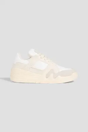 GIUSEPPE ZANOTTI Talon Canvas And Suede Sneakers - Ecru