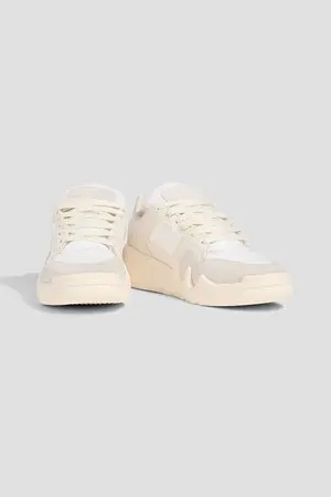 GIUSEPPE ZANOTTI Talon Canvas And Suede Sneakers - Ecru
