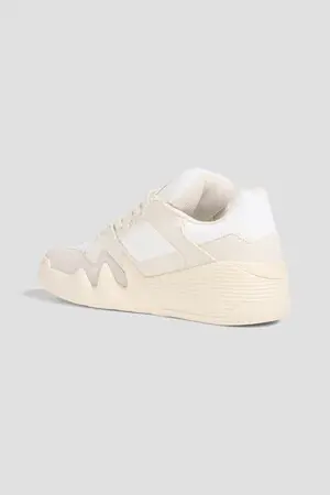 GIUSEPPE ZANOTTI Talon Canvas And Suede Sneakers - Ecru