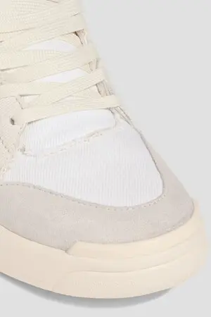 GIUSEPPE ZANOTTI Talon Canvas And Suede Sneakers - Ecru