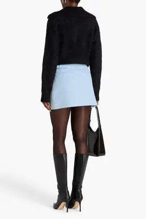 Wardrobe.NYC Grain De Poudre Wool Mini Wrap Skirt