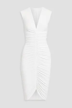 White Ruched Dresses