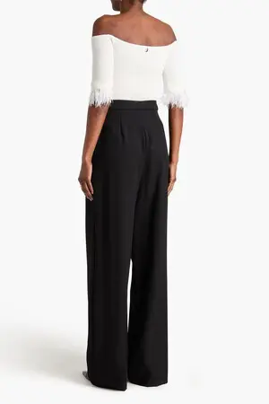 Oscar De La Renta Wool-blend Wide-leg Pants - Black