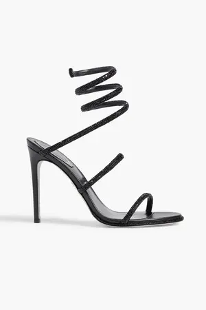 Rene Caovilla Cleo Crystal-embellished Sandals - Black