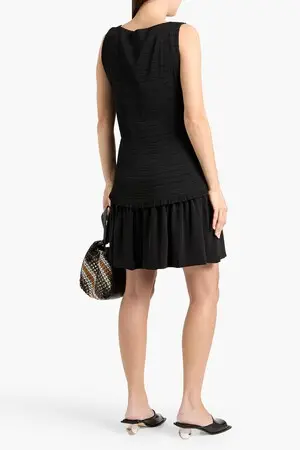 Proenza Schouler Martine Convertible Plissé-crepe Mini Dress - Black