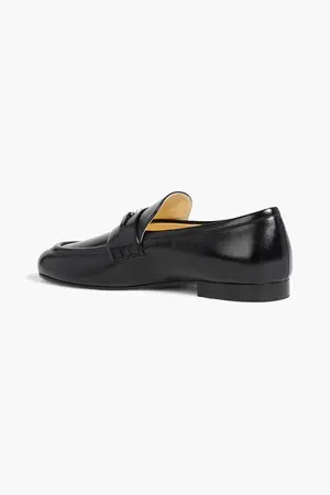Proenza Schouler Mini Monogram Glossed-leather Loafers - Black
