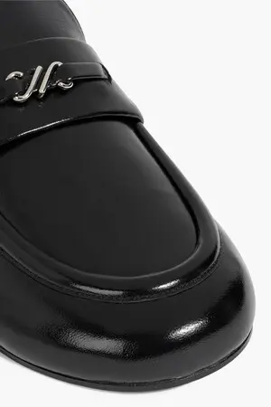 Proenza Schouler Mini Monogram Glossed-leather Loafers - Black