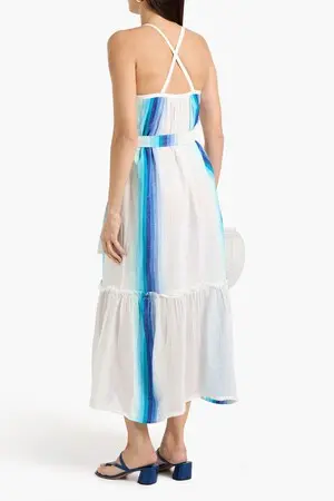 LEMLEM Teref Striped Cotton-blend Gauze Midi Dress