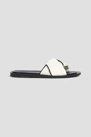 Loulou De Saison Noa Leather-trimmed Faille Slides