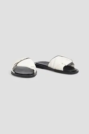 Loulou De Saison Noa Leather-trimmed Faille Slides