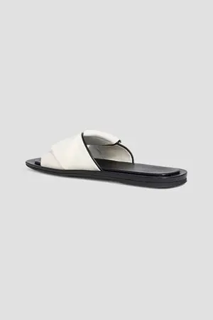 Loulou De Saison Noa Leather-trimmed Faille Slides