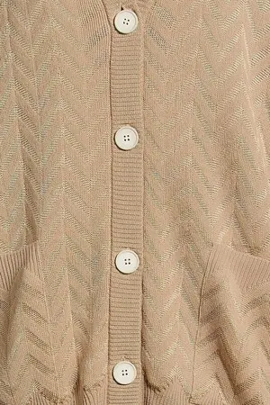 Missoni Crochet-knit Cotton-blend Cardigan - Camel
