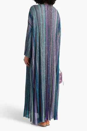 Missoni Metallic Striped Ribbed-knit Maxi Dress
