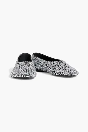 Proenza Schouler Giove Crystal-embellished Leather Ballet Flats