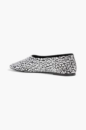Proenza Schouler Giove Crystal-embellished Leather Ballet Flats