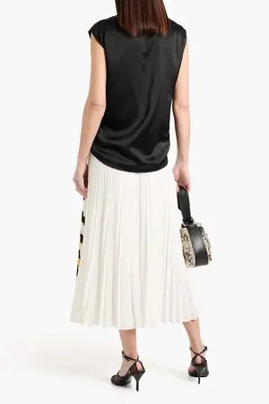 3.1 Phillip Lim Wrap-effect Satin Top - Black