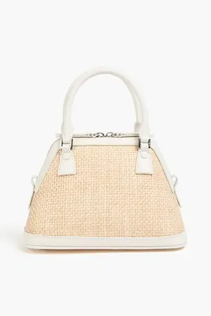 MAISON MARGIELA 5ac Classique Leather And Faux Straw Tote - Beige