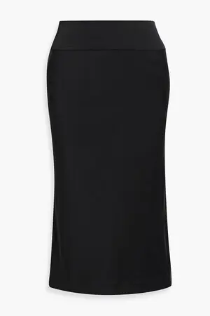Another Tomorrow Satin-crepe Midi Skirt - Black