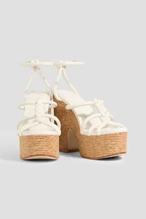 JIMMY CHOO Clare 130 Braided Leather Platform Sandals
