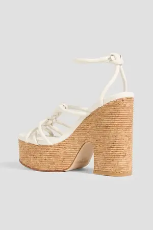 JIMMY CHOO Clare 130 Braided Leather Platform Sandals
