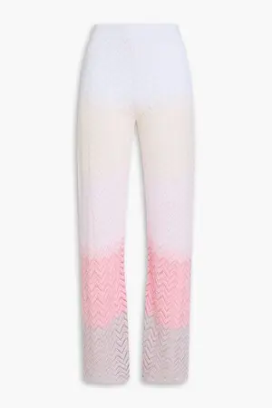 Missoni Crochet-knit Straight-leg Pants - Baby Pink
