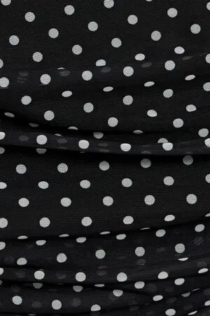 Alice + Olivia Polka Dot Mesh Off-the-shoulder Top
