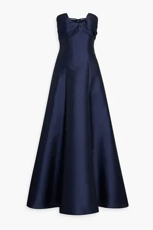 Badgley Mischka Strapless Jacquard Gown