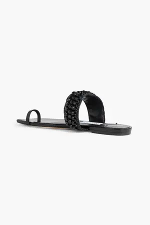 JIMMY CHOO Love Raffia And Leather Sandals