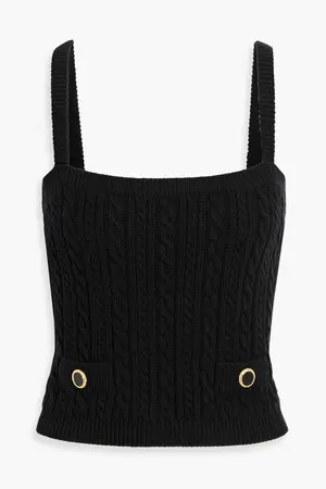 Alessandra Rich Cable-knit Wool Top