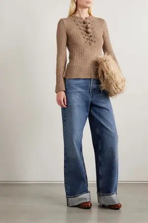 Ulla Johnson Magda Pompom-detailed Alpaca-blend Sweater