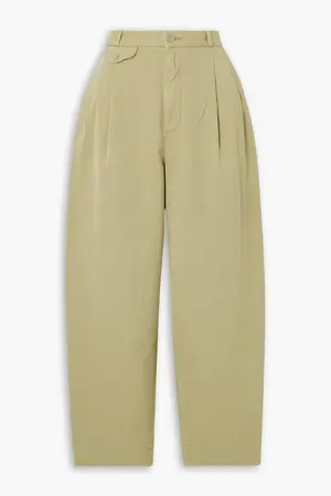 AGOLDE Becker Pleated Cotton-twill Tapered Pants