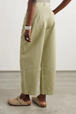 AGOLDE Becker Pleated Cotton-twill Tapered Pants