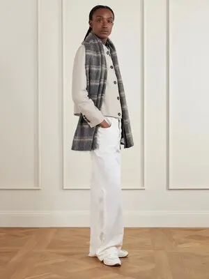 Brunello Cucinelli Checked Brushed-knit Scarf