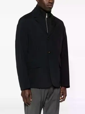 MOORER Button Zip Jacket - Blue