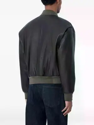 THE ROW Ribbed-collar Leather Bomber Jacket