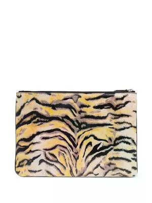 Kenzo Tiger Stripe Zip Pouch - Yellow