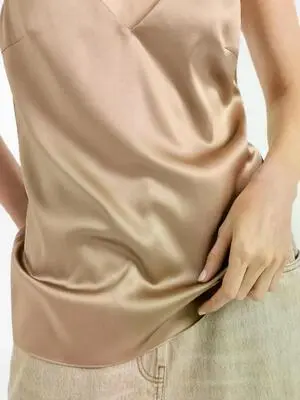 Brunello Cucinelli Stretch V-neck Top - Neutrals
