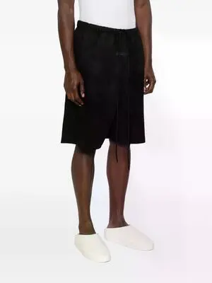 Fear Of God Logo Drawstring Shorts - Black