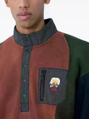 BRAIN DEAD Contrasting-panel Button-placket Sweatshirt
