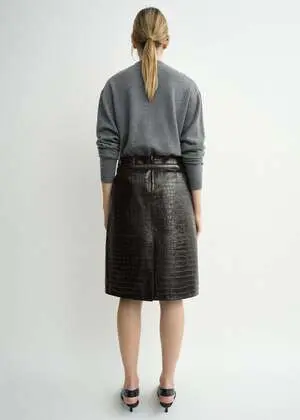 TOTEME Paneled Croco-embossed Skirt